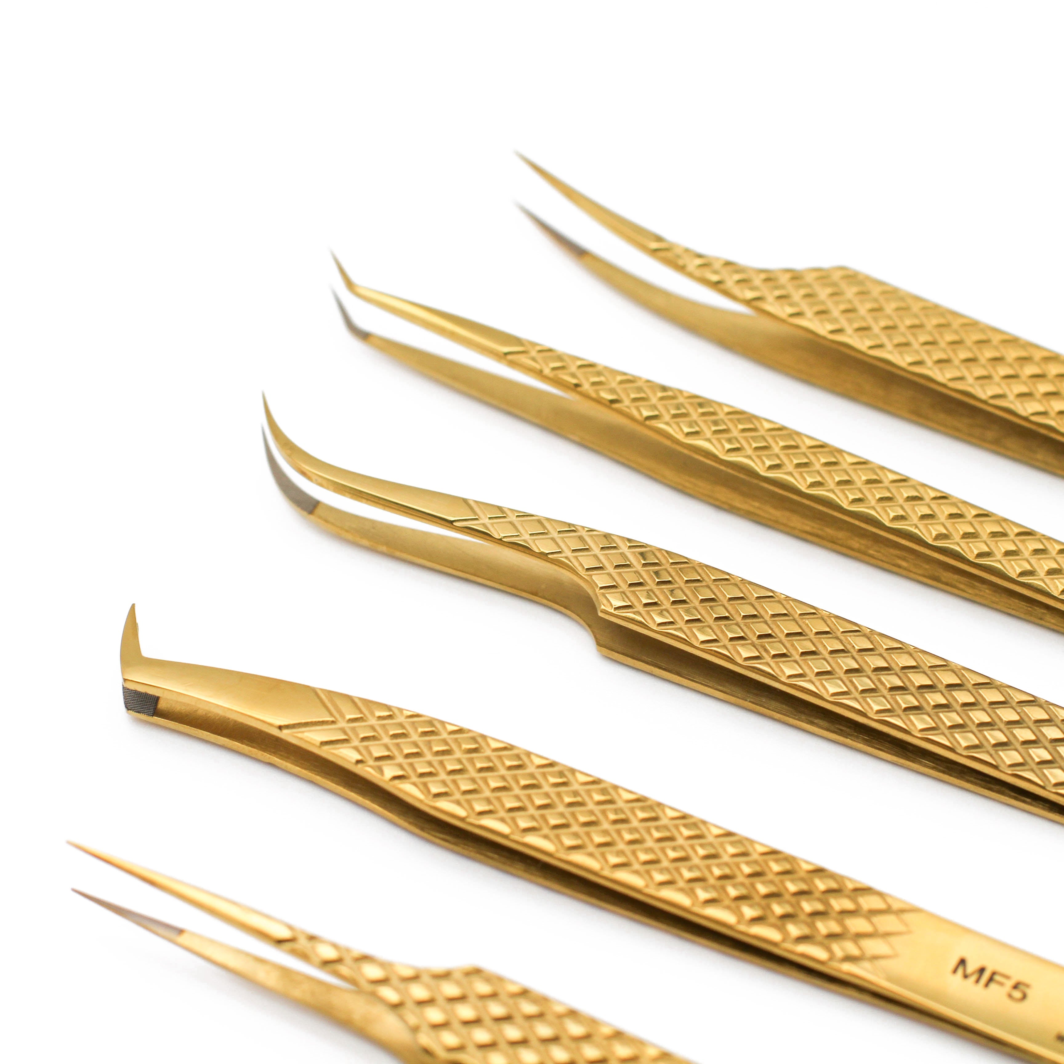 Gold Micro Fiber Tip Lash Tweezers | Pro Lash Tools
